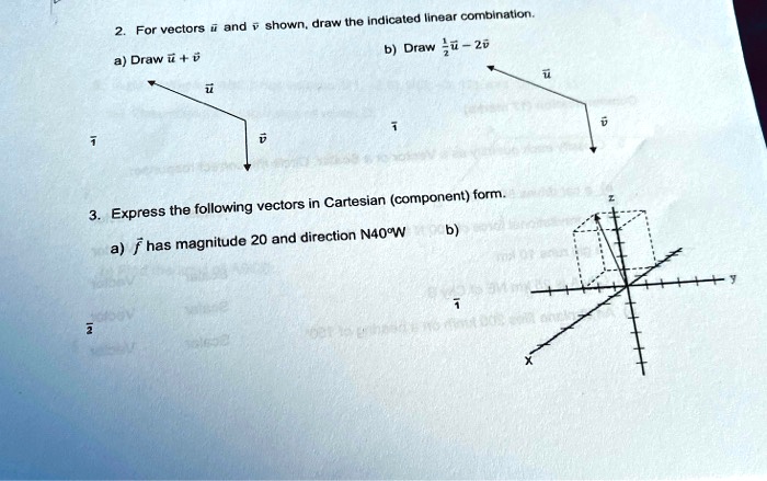 SOLVED: Draw the indicated linear combination for vectors as shown ...