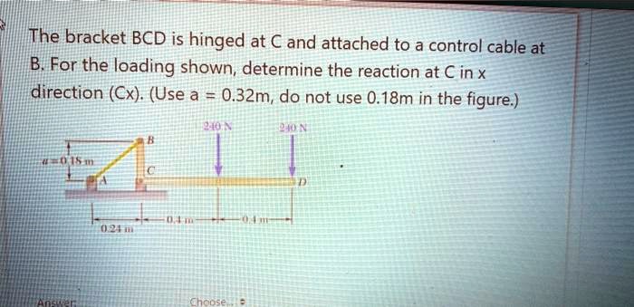 the bracket bcd is hinged at c and attached to a control cable at bfor the loading ...