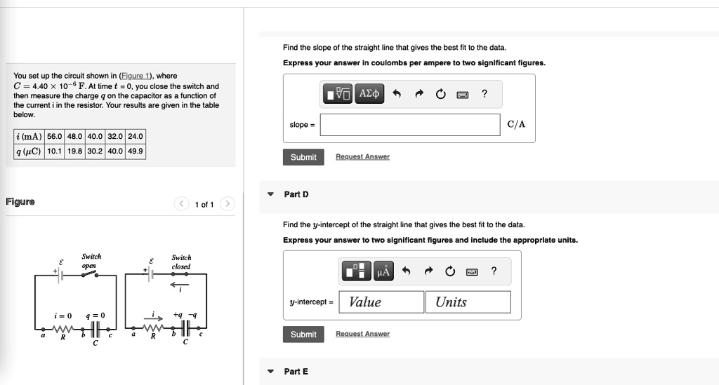 You set up the circuit shown in (Figure 1), where C = 4.40 × 10^-6 F ...