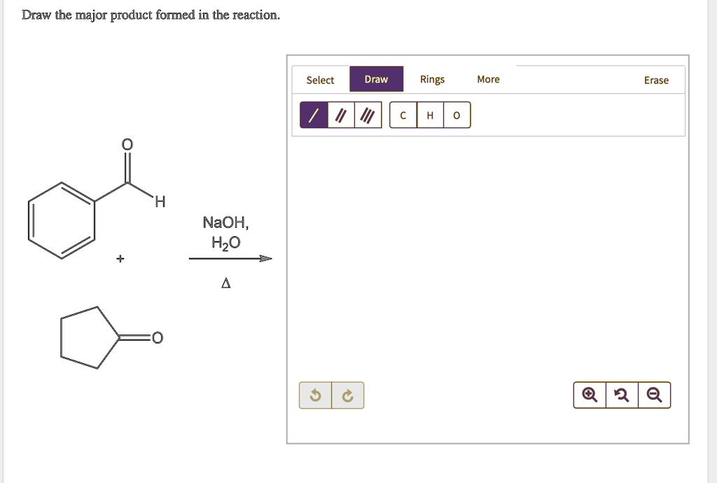 SOLVED: Draw the major product formed in the reaction. Select Draw Rings More Erase NaOH; H2O 3 Q