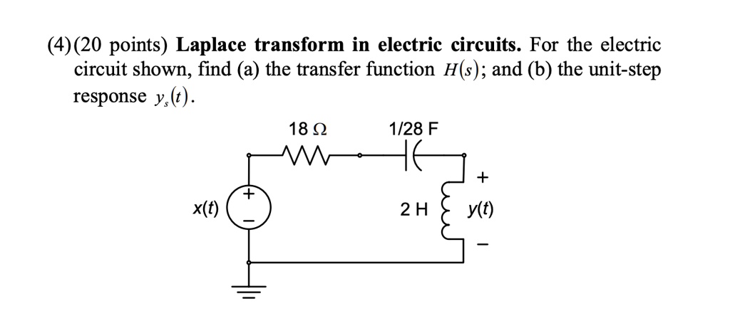 Laplace transform in electric circuits. For the electric circuit shown ...