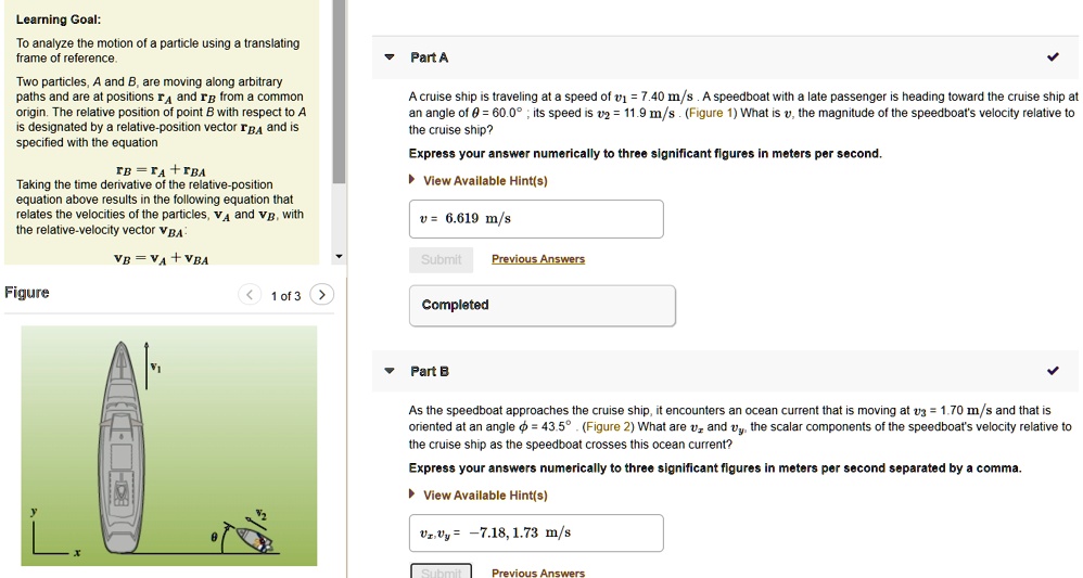 part c after crossing the ocean current the speedboat continues to ...