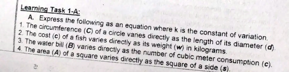 SOLVED: Learning Jask 14 A Express the Tne following circumference (C) of agircr equation where ...