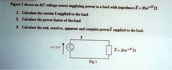 SOLVED: Figure I shows an AC voltage source supplying power to a load with impedance Z = 20e-1 ...