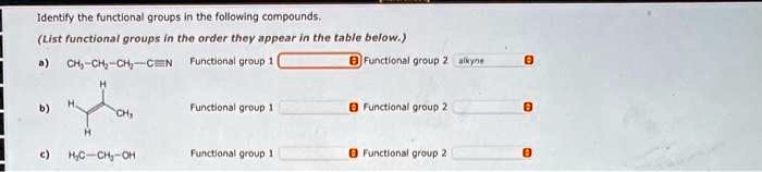 [GET ANSWER] Identify the functional groups in the following compounds. (List functional groups ...