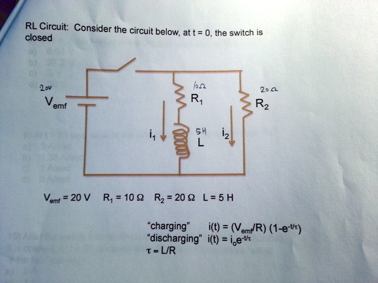 SOLVED: 1) What is the total current flowing through the circuit at t=0.1s? 2) What is the total ...