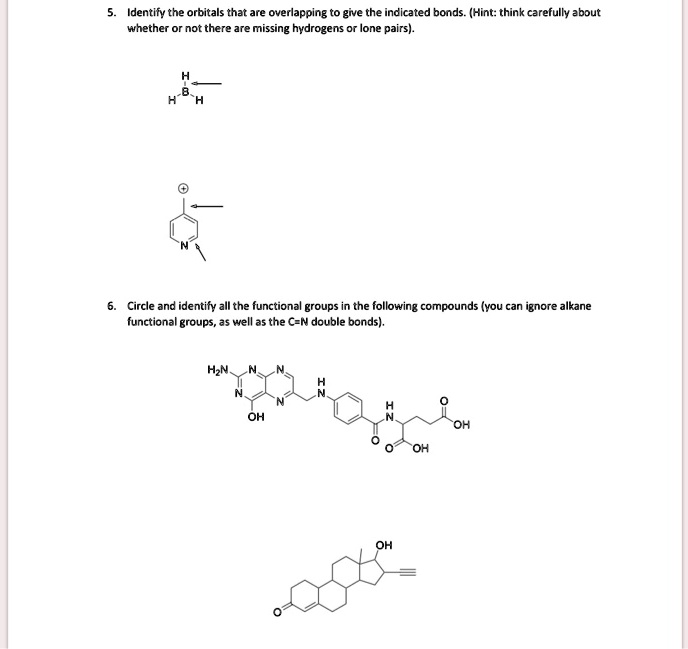 SOLVED: Identify the orbitals that are overlapping - give the indicated bonds: (Hint: think ...