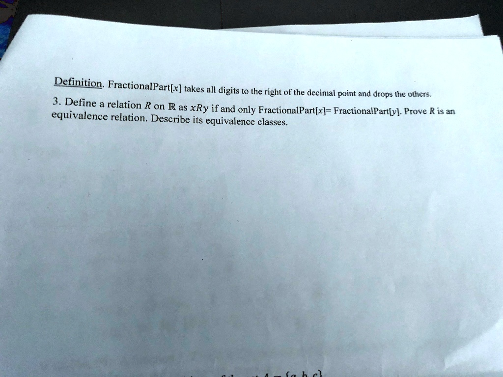 SOLVED: Definition: FractionalPart[x] takes all digits to the right of the decimal point and ...