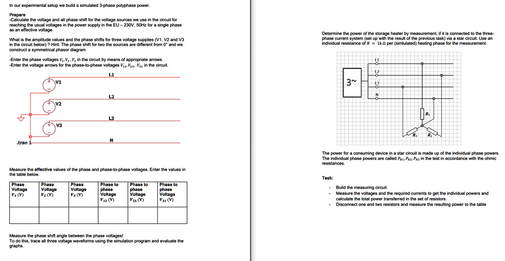 SOLVED: Prepare - Calculate the voltage and all phase shifts for the voltage sources we use in ...