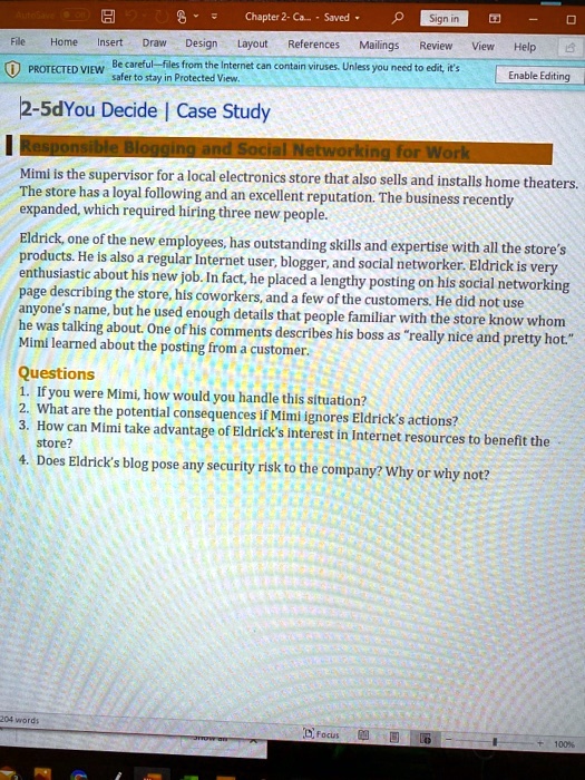 SOLVED: Chapter2-Ca.. -Saved Sign in File Home Insert Draw Design ...