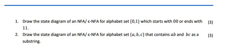 SOLVED: Please draw properly. Draw the state diagram of an NFA/Îµ-NFA ...