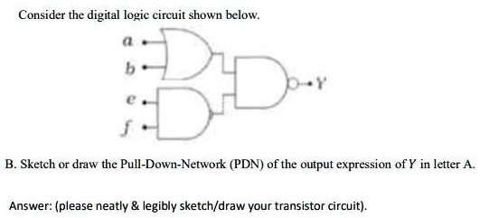 Consider the digital logic circuit shown below. B. Sketch or draw the ...