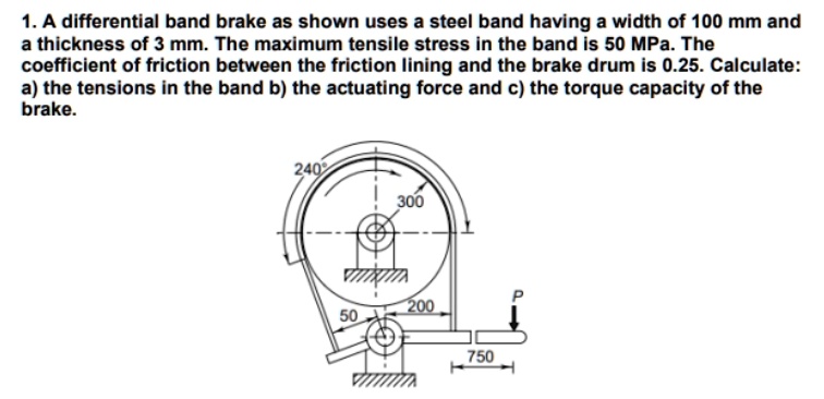 1a differential band brake as shown uses a steel band having a width of ...