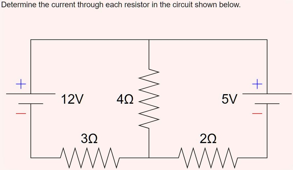 Solved Determine The Current Through Each Resistor In The Circuit