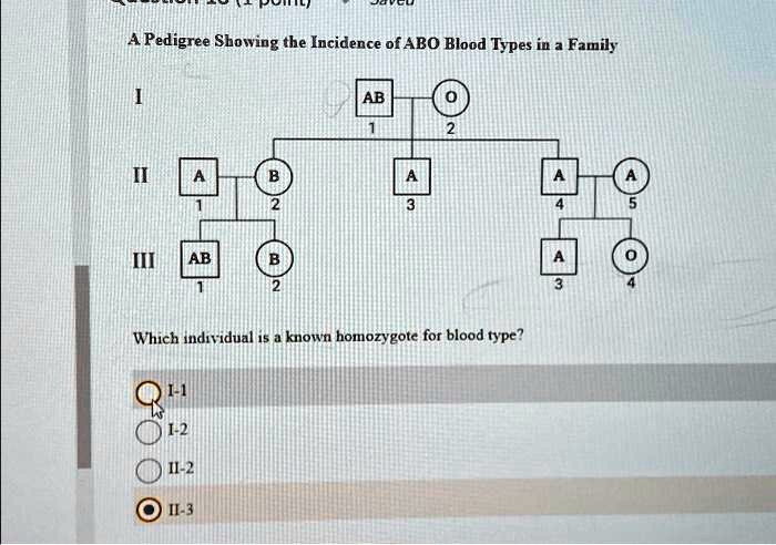 SOLVED: A Pedigree Showing the Incidence of ABO Blood Types in a Family ...