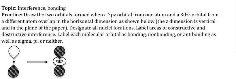 Topic: Interference, bonding Practice: Draw the two orbitals formed ...