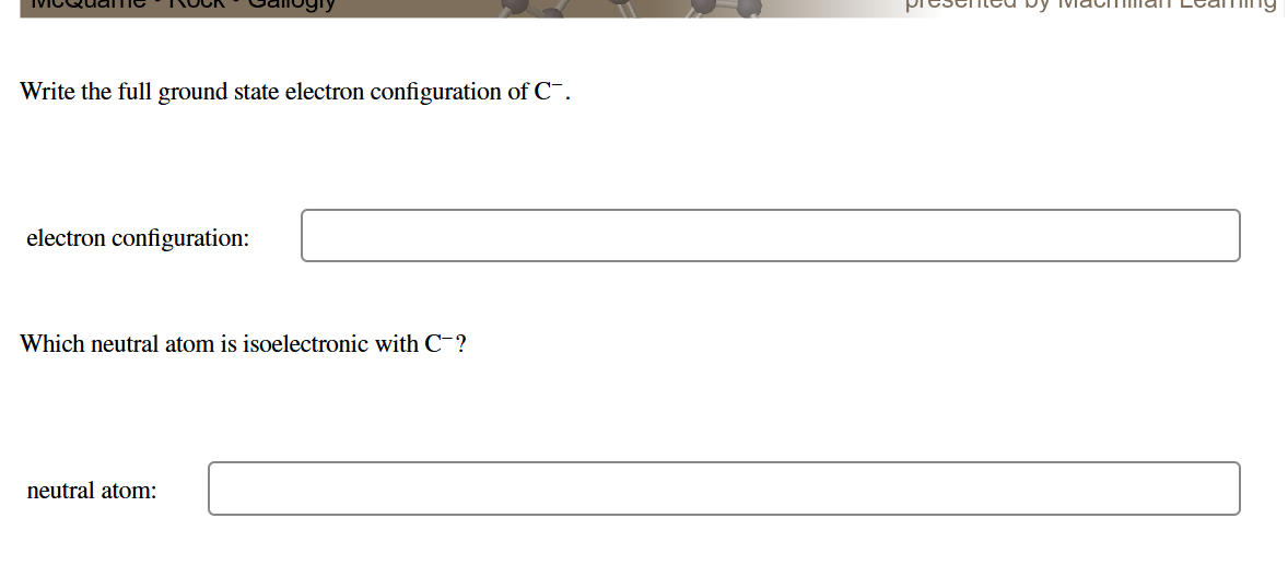 Write The Full Ground State Electron Configuration Of Mathrmc Electron