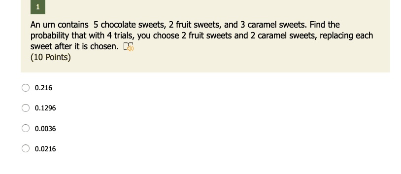 SOLVED:An urn contains 5 chocolate sweets 2 fruit sweets, and 3 caramel ...