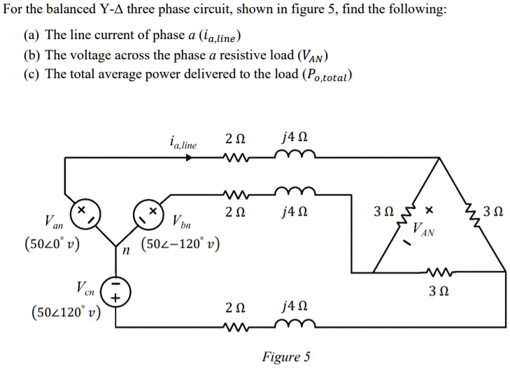 SOLVED: For the balanced Y- three phase circuit, shown in figure 5 ...