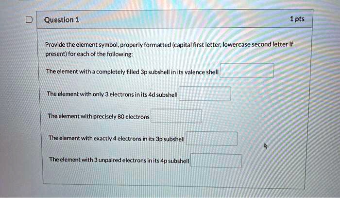 Elements 4d Subshell