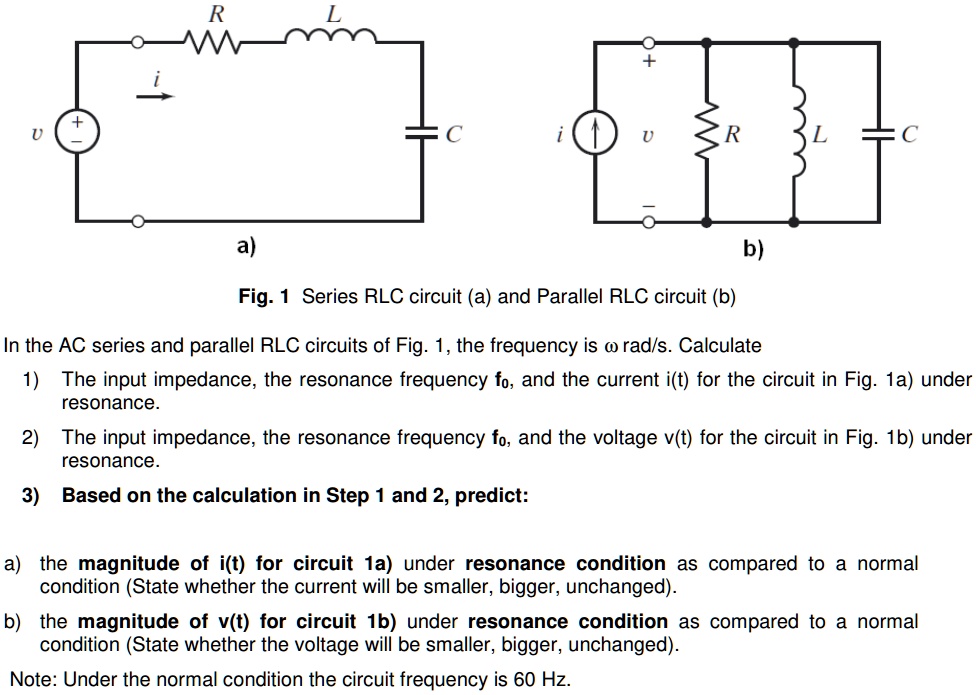 r a b fig 1 series rlc circuit a and parallel rlc circuit b in the ac ...