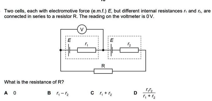 [GET ANSWER] Two cells, each with electromotive force (e.m.f.) E, but different internal ...