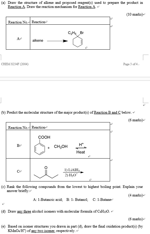 SOLVED: Draw the suucture of alkene and proposed reagent( used Reaction Draw the feaction ...