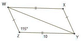 the area of parallelogram wxyz is approximately 45 square units ...