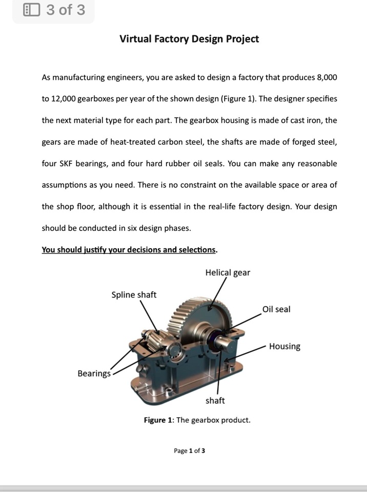 SOLVED: Virtual Factory Design Project As manufacturing engineers, you ...