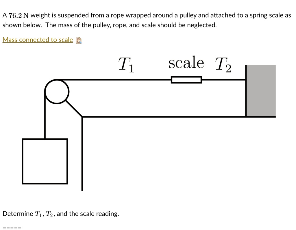 a 762 n weight is suspended from a rope wrapped around a pulley and ...