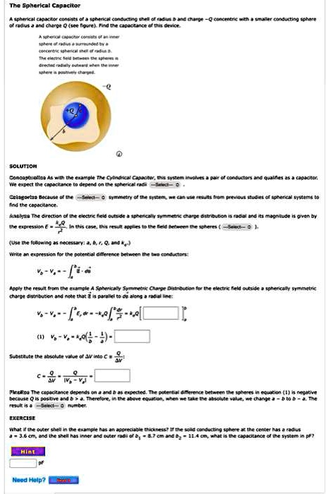 SOLVED: The Spherical Capacitor A spherical capacitor consists of a spherical conducting shell ...