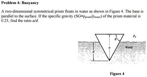 problem 4 buoyancy a two dimensional symmetrical prism floats in water ... problem 4 buoyancy a two dimensional symmetrical prism floats in water ...