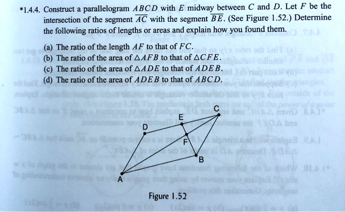 144 construct parallelogram abc d with e midway between c and d let f ...