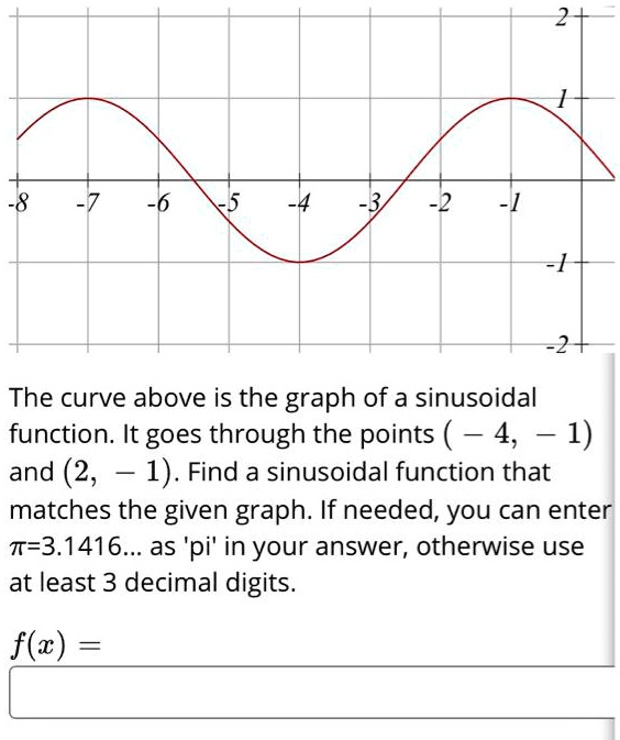 SOLVED: The curve above is the graph of a sinusoidal function. It goes through the points ( 4, 5 ...