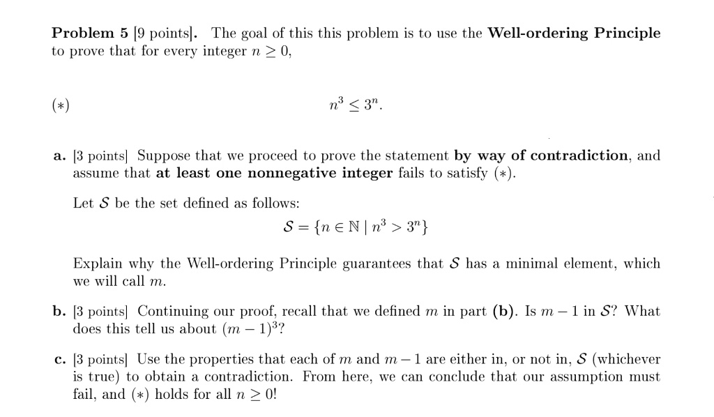 SOLVED:Problem 5 |9 points]: The goal of this this problem is to use the Well-ordering Principle ...