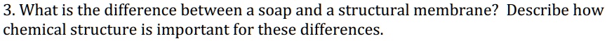 SOLVED: 3. What is the difference between a soap and a structural membrane? Describe how ...