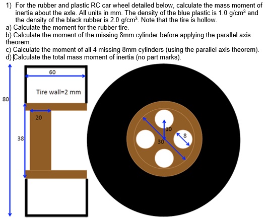 SOLVED: For the rubber and plastic RC car wheel detailed below ...