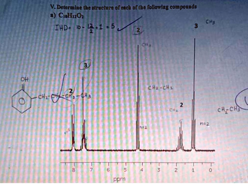 V. Determine the structure of each of the following compounds: a ...