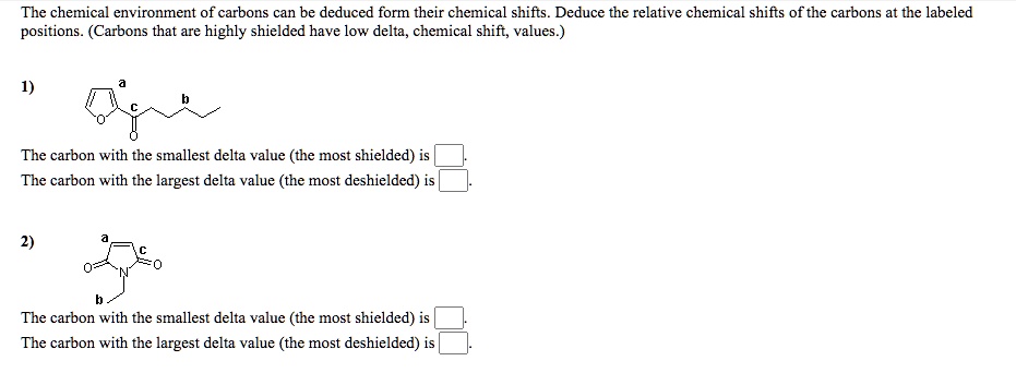 SOLVED: The chemical environment of carbons can be deduced form their ...
