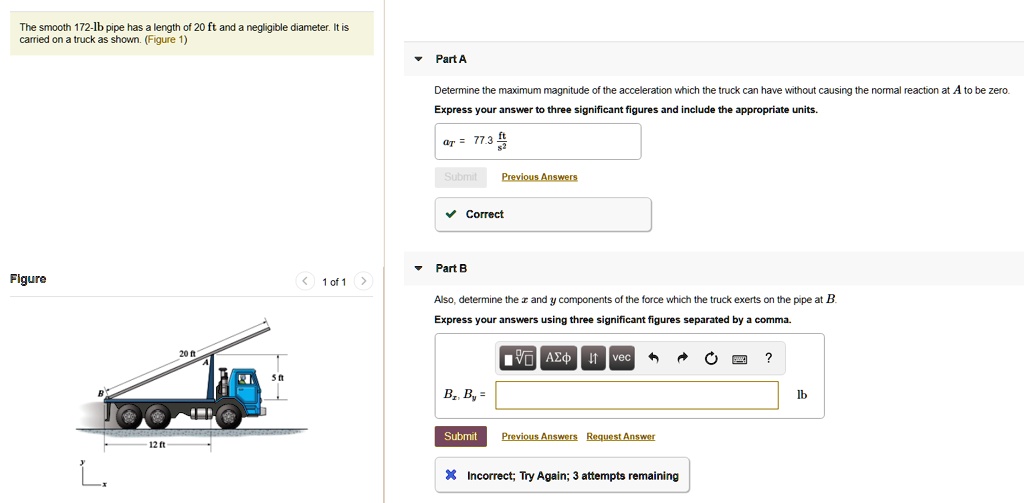 SOLVED: Need help with Part B. The smooth 172-1b pipe has a length of ...
