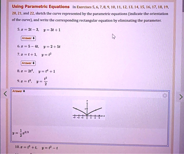 Using Parametric Equations In Exercises 5678910111213141516171819