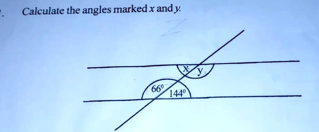 SOLVED: Calculate the angles marked x andy 669 1440