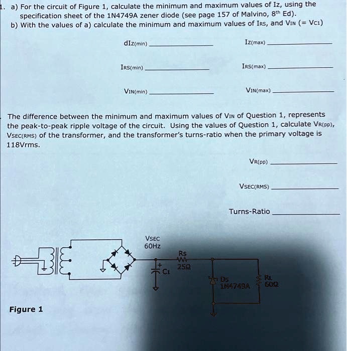 SOLVED: Texts: show all calculations please a. For the circuit of Figure 1, calculate the ...
