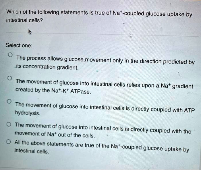 Which of the following statements is true of Na+-coupled...
