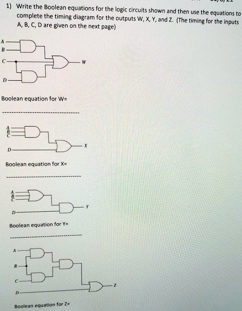 Solved 1 Write The Boolean Equations For The Logic Circuits Shown And Then Use The Equations 9874