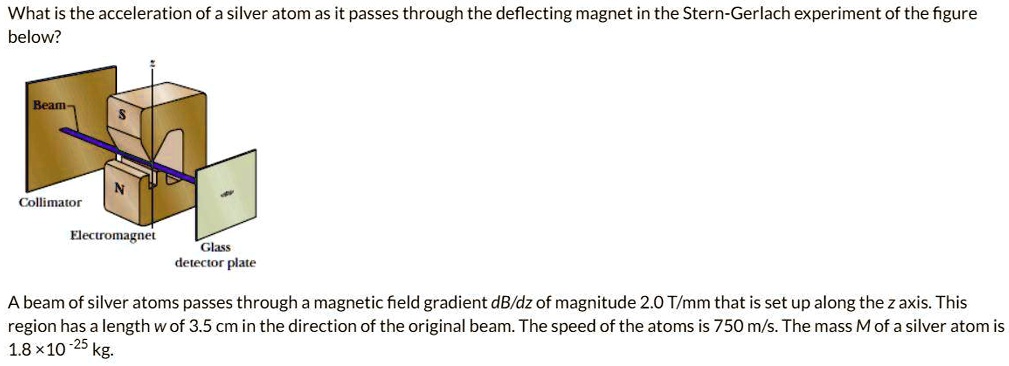 SOLVED: What is the acceleration of a silver atom as it passes through ...