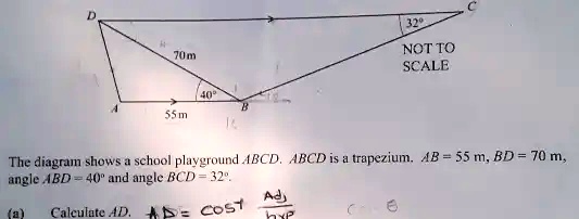 NOTTO SCALE The diagram shows school playground ABCD, ABCD angle ABD 40 ...