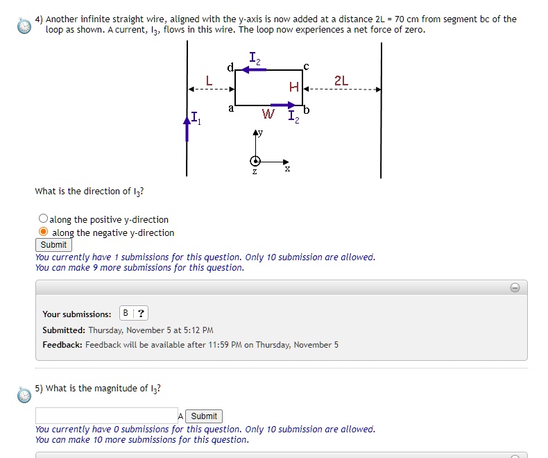 SOLVED: Anothee infinite straight wire aligned with the y-axis is now added at distance ZL = 70 ...