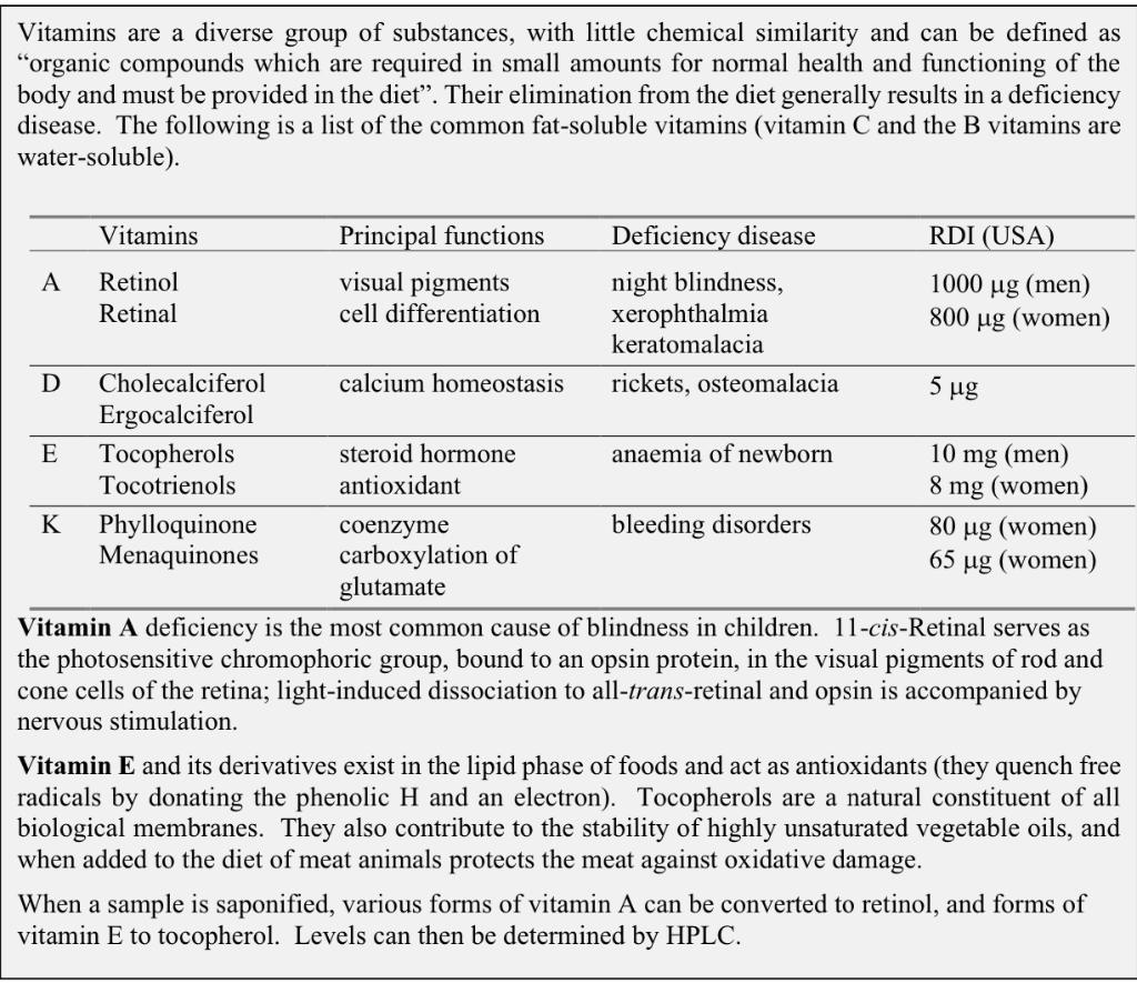 SOLVED: Vitamins are diverse group of substances, with little chemical ...