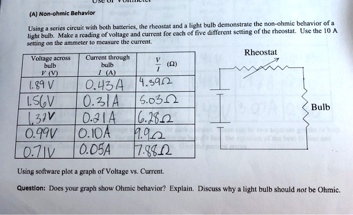 Solved A Non Ohmic Behavior Series Circuit With Both Batteries The